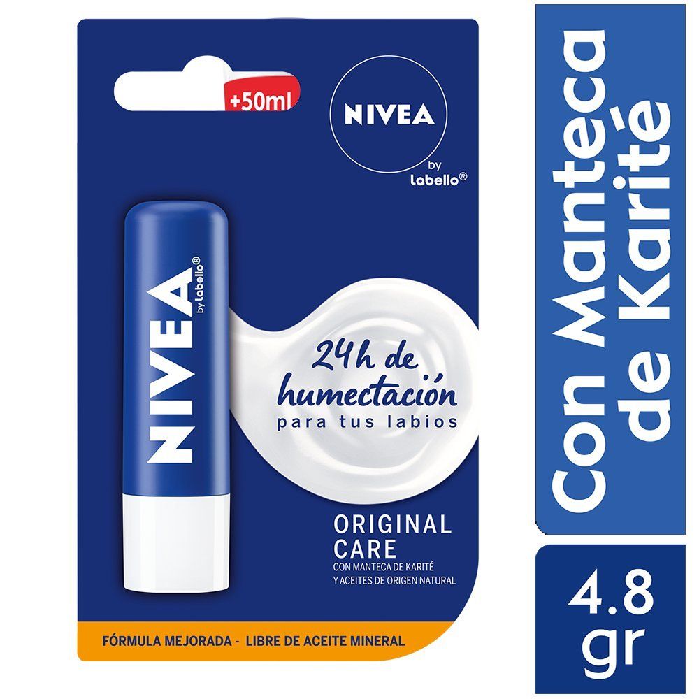 Protector Labial NIVEA Original Care - Tubo 4.8gr - Aruma