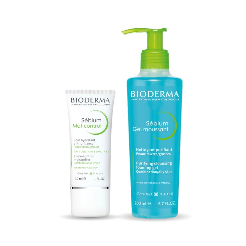 Set Crema Control De Brillo Sebium Mat 30ml + Gel Limpiador Sebium Gel ...