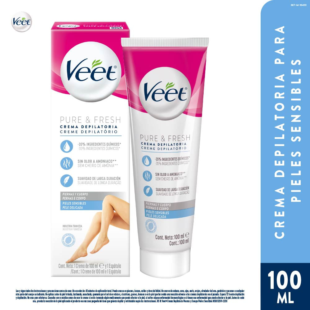 Crema Veet Depilatoria Piel Sensible 100ml Pure - Aruma