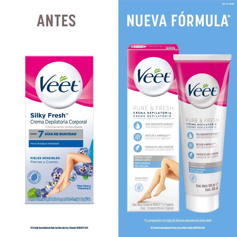 Crema Veet Depilatoria Piel Sensible 100ml Pure - Aruma