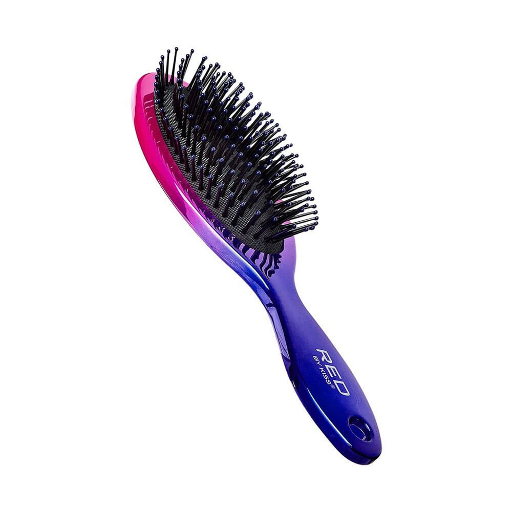 Cepillo Kiss Red Crystal Charcoal Oval Paddle Brush - Aruma