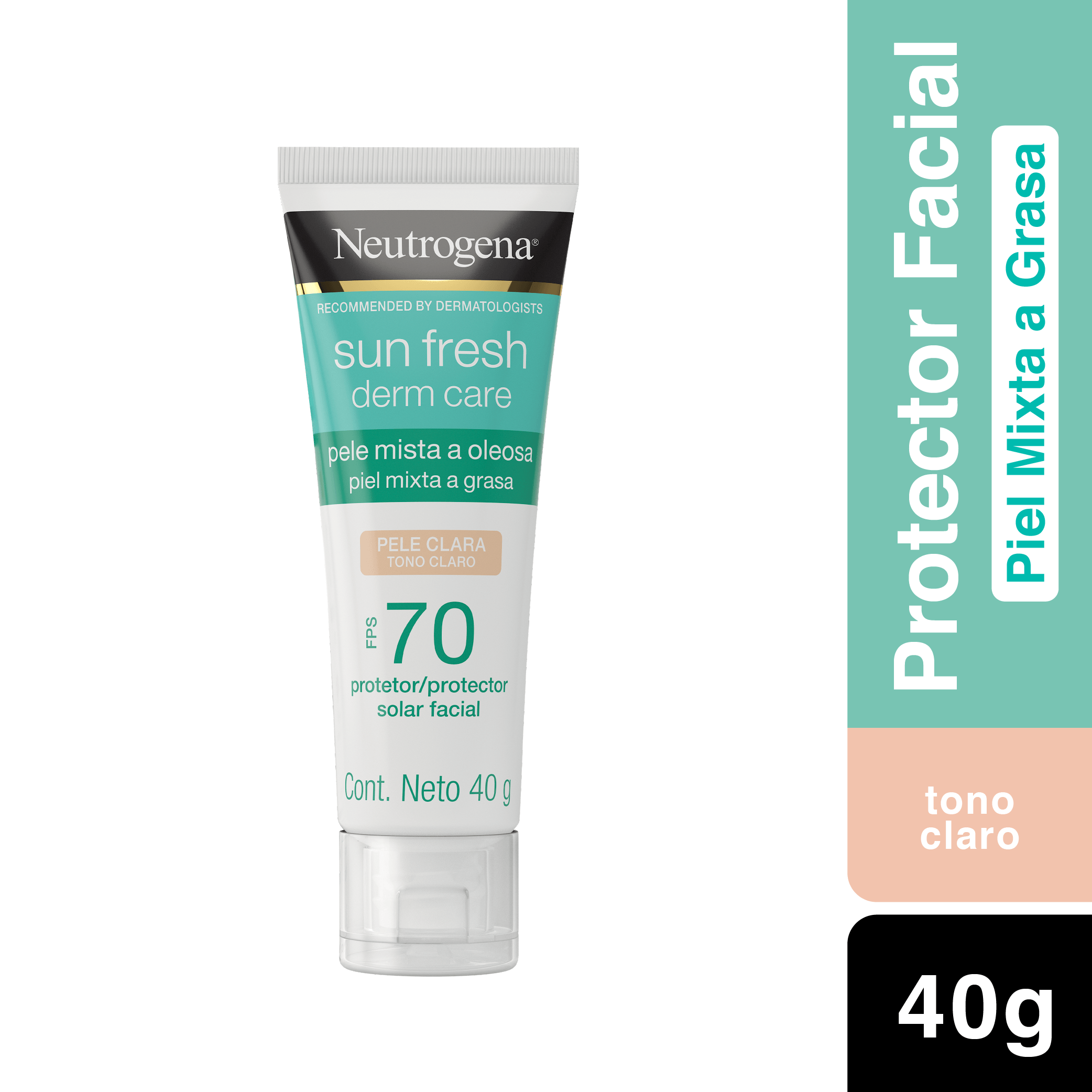 Protector Solar Facial Sun fresh Derm care Tono claro FPS 70 40g ...