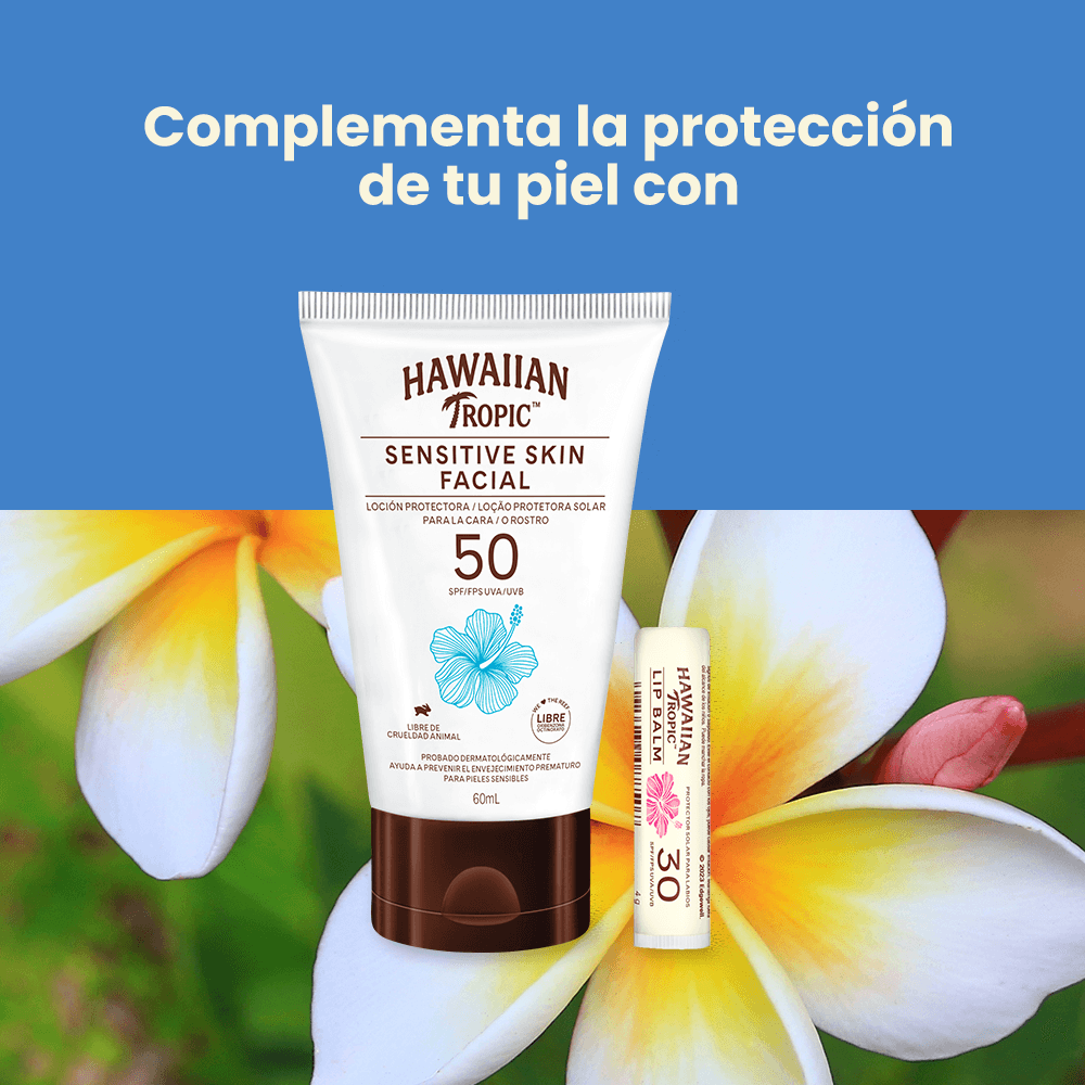 Bloqueador Solar Hawaiian Tropic Sensitive Skin Facial SPF50 60ml - Aruma