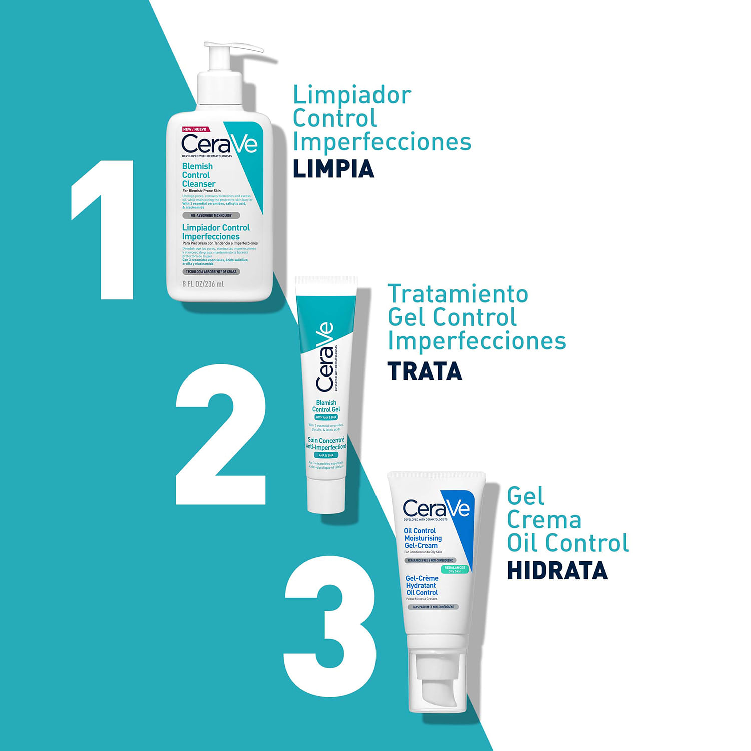 Limpiador Cerave Blemish Control Piel con tendencia acneica 236 ml - Aruma