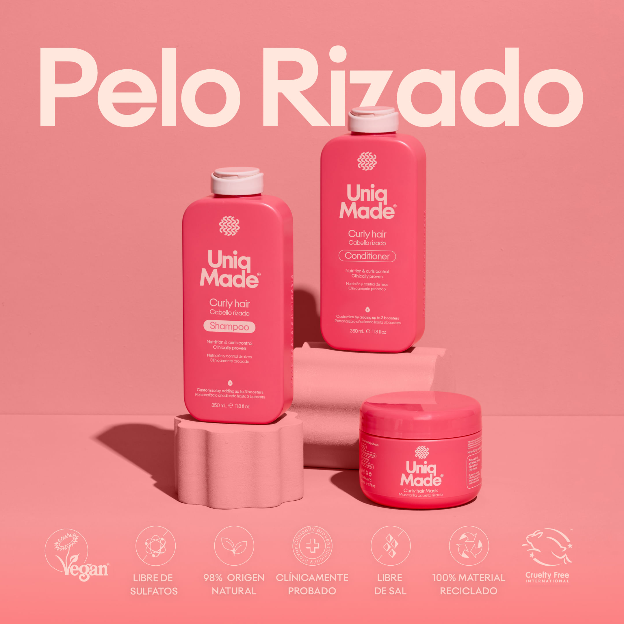 SHAMPOO UNIQ MADE CABELLO RIZADO 350 ML - Aruma