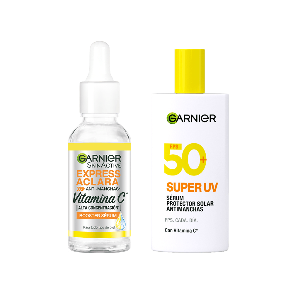 Pack Serum Garnier Express Aclara + Protector Solar Super UV Fluido - Aruma