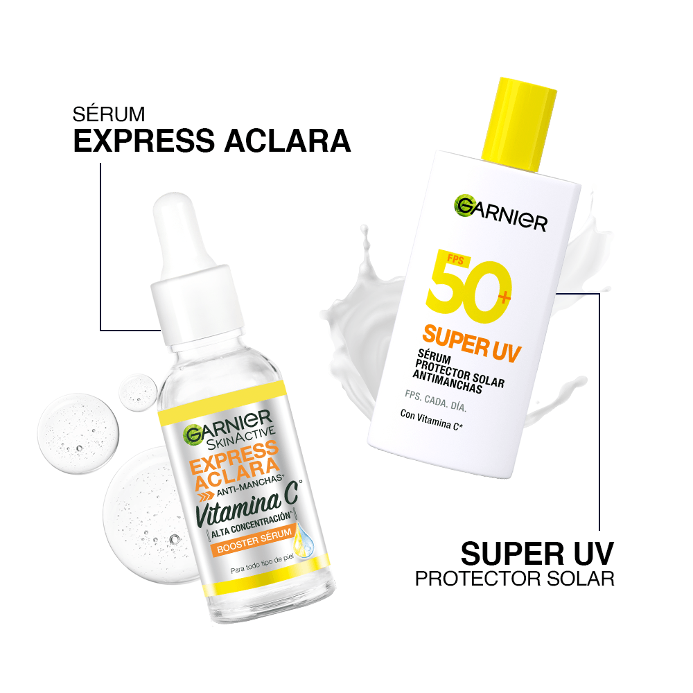 Pack Serum Garnier Express Aclara + Protector Solar Super UV Fluido - Aruma