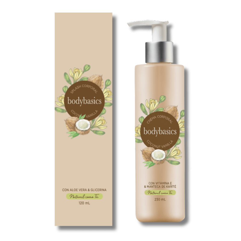 Crema Corporal Bodybasics Coconut Vanilla x 230ml En Caja - Aruma