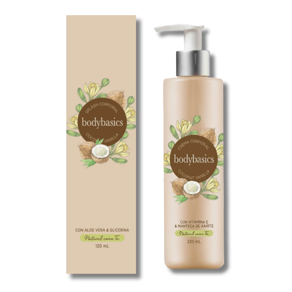 Crema Corporal Bodybasics Coconut Vanilla x 230ml En Caja - Aruma